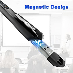 UBUYONE Wireless Presenter Remote Presentation Pointer Clicker with Hyperlink & Volume Control USB PowerPoint Slide Advancer