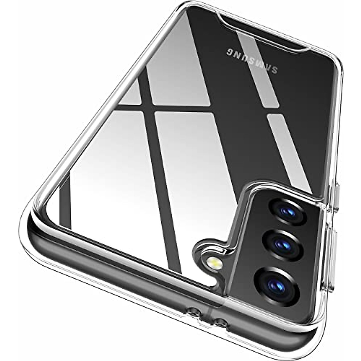 Rayboen for Samsung Galaxy S21 5G Phone Case Crystal Clear Designed Non-Slip Shockproof Protective Samsung S21 Case Clear Hard PC Back Soft TPU Frame Slim Fit Phone Cover for Galaxy S21 for Man Woman