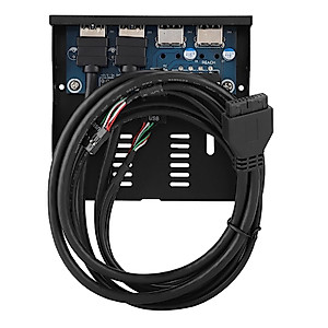 ASHATA USB Front Panel,3.5-inch 19PIN/9 Pin High Speed USB3.0+USB2.0 4-Port Floppy Drive Front Panel,USB 3.0 Front Panel 3.5 Plug and Play,Easy to Install