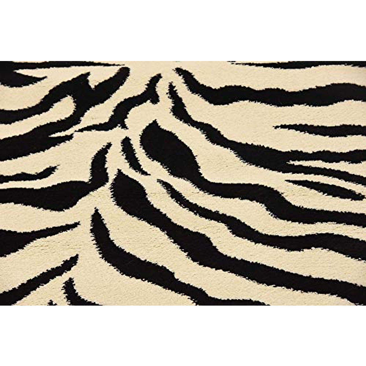 Unique Loom Wildlife Collection Animal Inspired with Zebra Design Area Rug, 2 ft 7 in x 10 ft, Ivory/Black