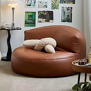 Curved Leather Sofa - Luxurious and Stylish | Suitable for Any Living Space (A,Sofa)