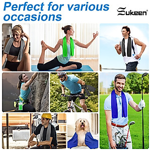 Vhger Cooling Towel, 4 Pack Ice Towel (40"x 12"), Microfiber Towel, Soft Breathable Chilly Towel Stay Cool for Yoga, Sport, Gym, Workout, Camping, Fitness, Running, Workout & More Activities