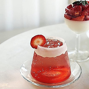 Renococo 3 Pcs Clear Glass Cups,9 Oz Conical Beer Glasses,Drinking Glasses,Drinking Tumblers,Cocktail Glass,Glass Bar Tumblers,Whiskey Glass,Milk Cup,Tea Cup,Wine Glass,Water Glasses,Juice Glasses