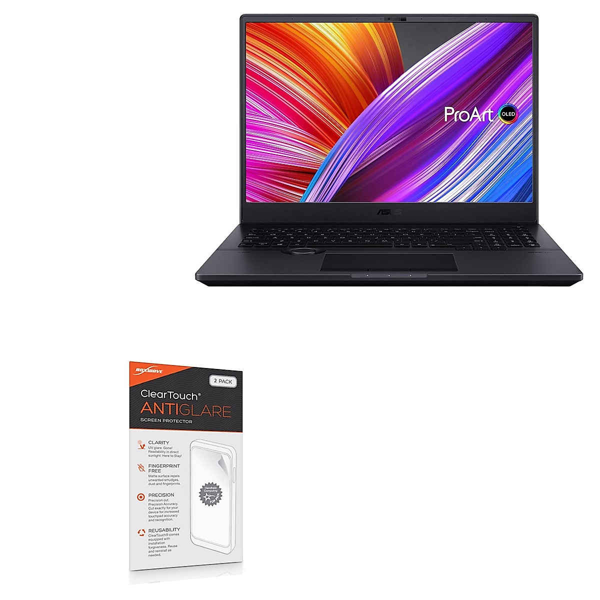 BoxWave Screen Protector Compatible with ASUS ProArt StudioBook Pro 16 (W5600) - ClearTouch Anti-Glare (2-Pack), Anti-Fingerprint Matte Film Skin