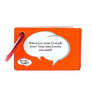 Around the Table Games Family Talk 2 Portable, Meaningful Conversation Starters includes 50 card deck, 100 questions, 1 ring
