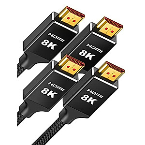 Capshi 8K HDMI Cables 2.1 3.3FT/1M 2 Pack, Short 48Gbps Ultra High Speed HDMI Cord (8K@60HZ, 4K@120HZ, 2K@240HZ) 12Bit, eARC, HDCP 2.2/2.3, Dynamic HDR, QFT VRR for TV PS5 VR Monitor RTX 3090(Black)