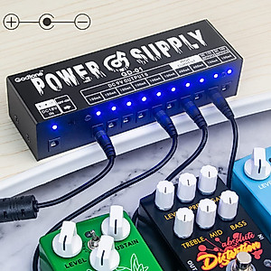 Guitar Effect Pedal Power Supply 10 DC Output for 9V 12V 18V Pedals with Short Circuit Overcurrent Protection Separate GD-01
