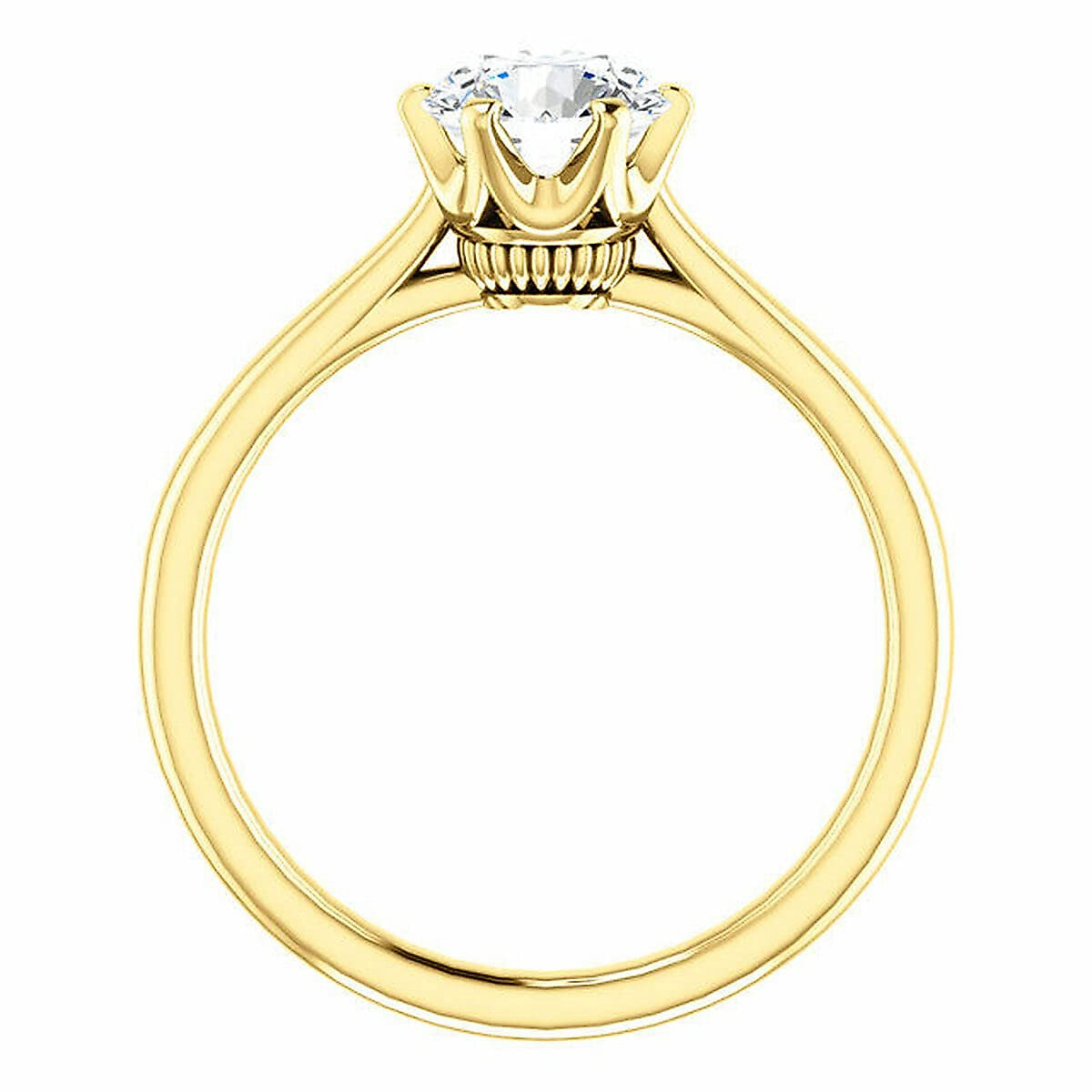 SISGEM 10K 14K 18K Solid Gold Classic Solitaire Engagement Rings for Women,Set 1 carat Round Cut Moissanite Rings Wedding Engagement Anniversary Promise Bands with Engraved Name (14K-Gold)