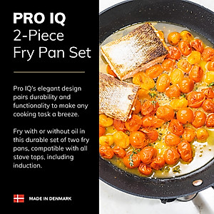 Scanpan Pro IQ 2-Piece Fry Pan Set - Includes 9.5” & 11” Fry Pans - Easy-to-Use Nonstick Cookware - Dishwasher, Metal Utensil & Oven Safe - Made by Hand in Denmark