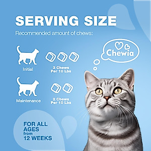 Cat Calming Treats - Hemp Calming Care for Cats - Cat Melatonin Soft Chews with Hemp Seed Oil and Probiotics - Cat Anxiety Relief - Storms, Travel, Grooming, Separation - Calming Chews for Cats