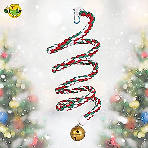 GJRGEG1Y Rope Bungee Cotton Perch for Bird. with Large Bell Climbing Toy[1 Pack] (118 inches)