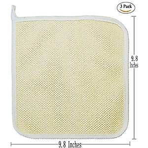 3 pcs/set Dual-Sided With Soft Weave Exfoliating Scrub and Soft Terry Cloth Towel Home Spa Exfoliating Face and Body - Shower Scrubber - Remove Dead Skin -Great for Skin Care in the Massage Bath