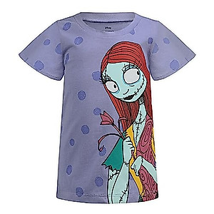 Disney Nightmare Before Christmas Girls 3 Pack Short Sleeve T-Shirt for Toddler to Big Kids Purple