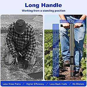 Bulb Planter Garden Sod Plugger with Ergonomic Masual Handle,Heavy Duty Planting Tools for Digging Holes to Plant Spring Flowers Bulbs,Bedding Plants,Tulips,Crocus,Dahlias,Gladiolus,Lilies