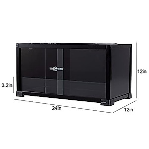 REPTI ZOO Glass 15 Gallon Reptile Tank 24" X 12" X 12", Black-Tinted ECO Reptile Terrarium