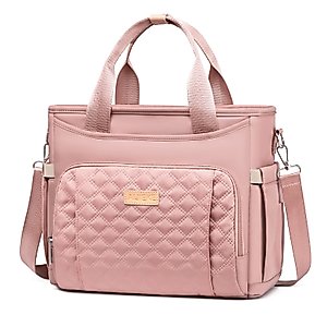 AIJIEKE Lunch Bag for Women, Insulated Lunch Box Tote Bag for Work, Extra Large Wide Open Leak Proof Cooler Bag with Shoulder Strap & Side Pockets for Picnic Hiking Beach, Pink
