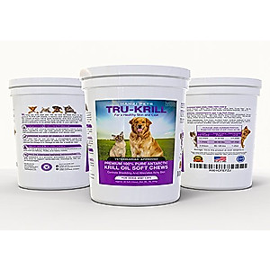 #1 Premium Antarctic Krill Oil Soft Chews for Dogs | Rich in Omega 3 | Astaxanthin | Vitamin E | For Skin and Coat | Low Allergen | Low Calorie | cGMP Certified | Made in USA | 60 Savory Soft Chews