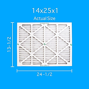 Glasfloss 14x25x1 Pleated Air Filter, ZL Series, MERV 10 - Actual Size: 13 1/2 x 24 1/2 x 7/8 (Box of 6)