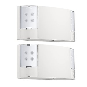 Spectsun 2 Pack LED Emergency Lighting with Battery Backup-Two Square Heads White Commercial Emergency Lights -UL Listed-AC 120/277V-Hardwired Emergency Exit Light Fixtures for Business/Home