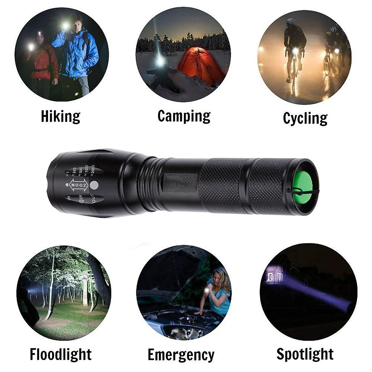ESASAM Handheld Flashlights， Flashlight Q5 Mini Torch Lanterna Tactical Flashlight Zoomable Waterproof Protable Outdoor Camping Bike Light