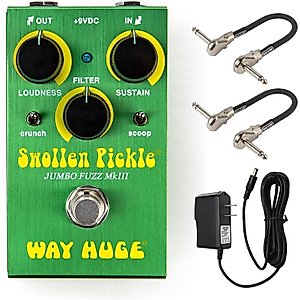 Way Huge WM41 Swollen Pickle Smalls Bundle with 2 MXR Patch Cables and Power Supply