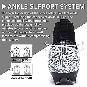 Mens Soccer Cleats Women Football Cleats Soccer Shoes for Big Boy Tacos de Futbol para Hombre High Top Football Shoes Zapatos de Futbol para Hombres Professional Training Football Boots AG FG