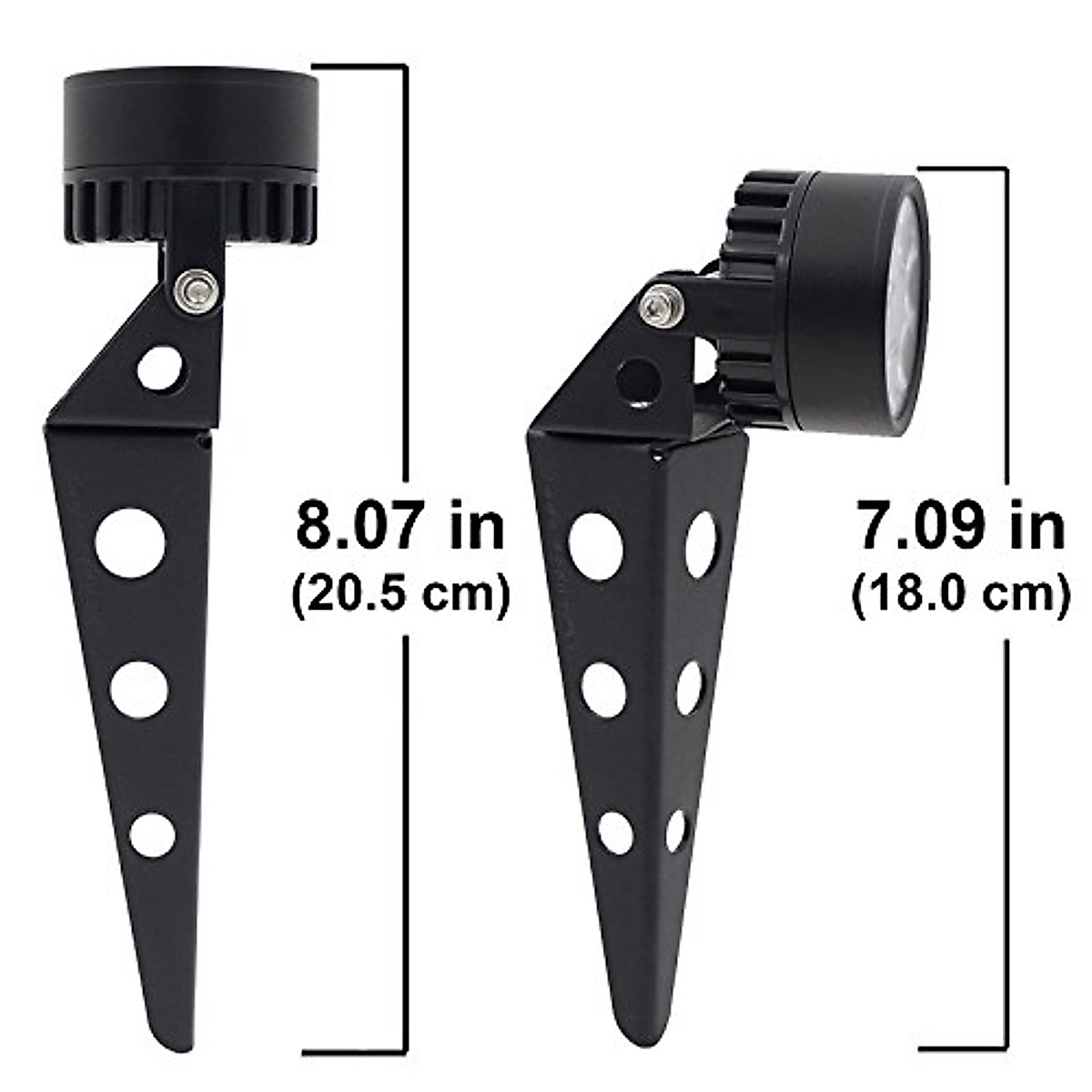 Legacy Mini 50X Twin Solar-Powered LED Spotlight (Warm White LED) for Outdoor Garden Yard Landscape Uplight Downlight, Waterproof, Black Finish