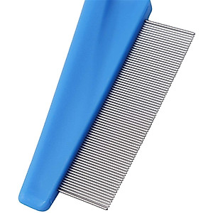 Flea Comb To Fleas For Long Hair, Dogs And Cats Ruberised Easy Grip Handle Pet Supplies, Blue Practical and Deft