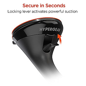 HyperGear Car Windshield Phone Mount Holder [Hands Free] Compatible for iPhone 14/13/12/Pro/Pro Max, Galaxy S23/S22/S21, Note 20 & More [Black] 13605