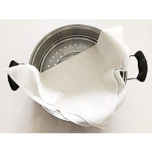 King's deal 20Pcs(15x15") Reusable Natural Pure Cotton Bamboo Steamer Cloth Fabric Round Steamers Rack Gauze Pad (20 white-square)