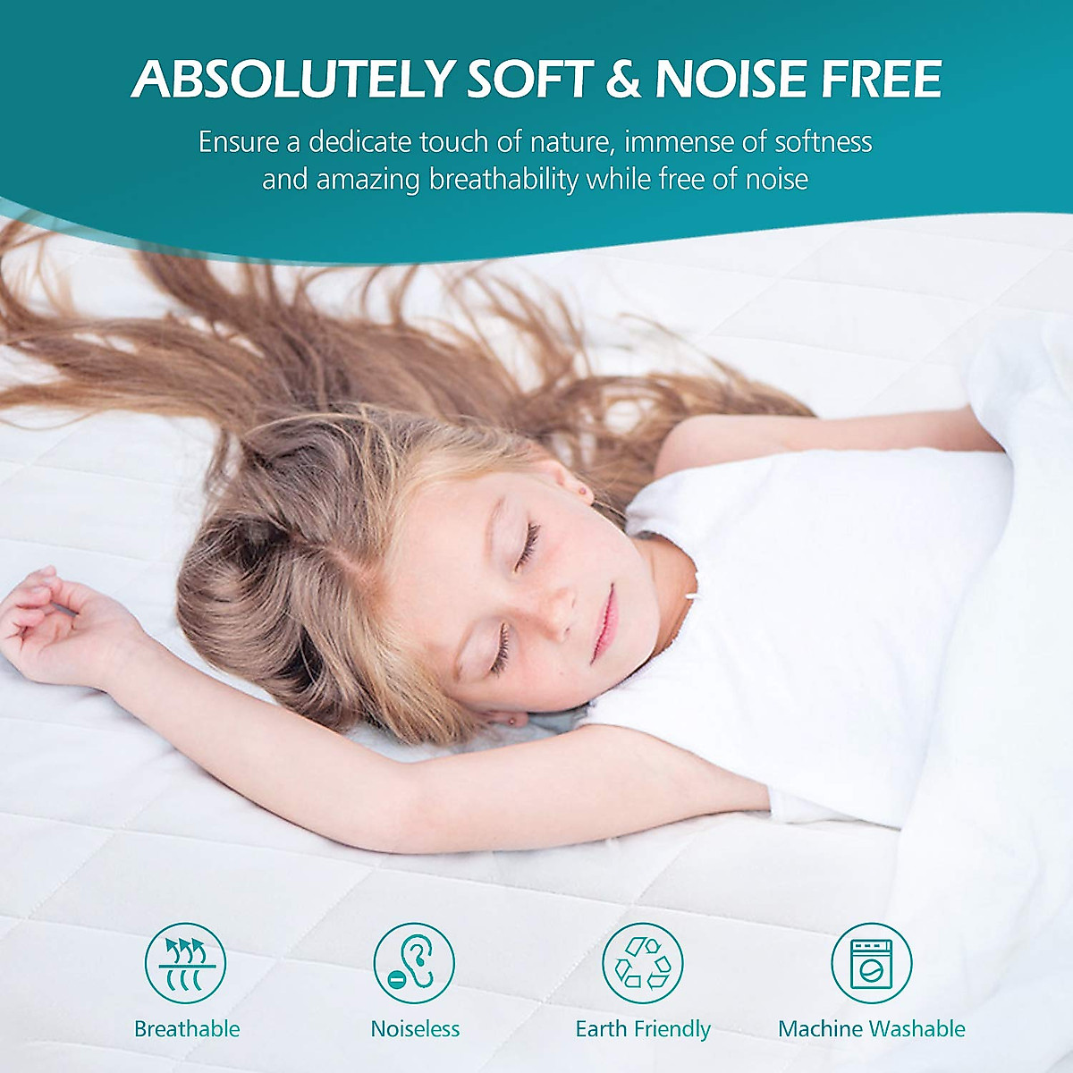 HAOK Waterproof for Water Heated Mattress Pad King Size -Diamond Quilted Down Alternative Mattress Protector Cover Fitted Up to 16” Deep Pocket