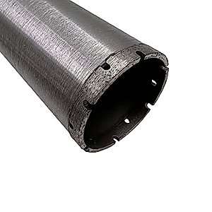 2-1/2" Crown Wet Core Bit for Precast Concrete and Wired Mesh, 10mm Segment Height, 14" Drilling Depth, Wet Only, 1-1/4"-7 Arbor