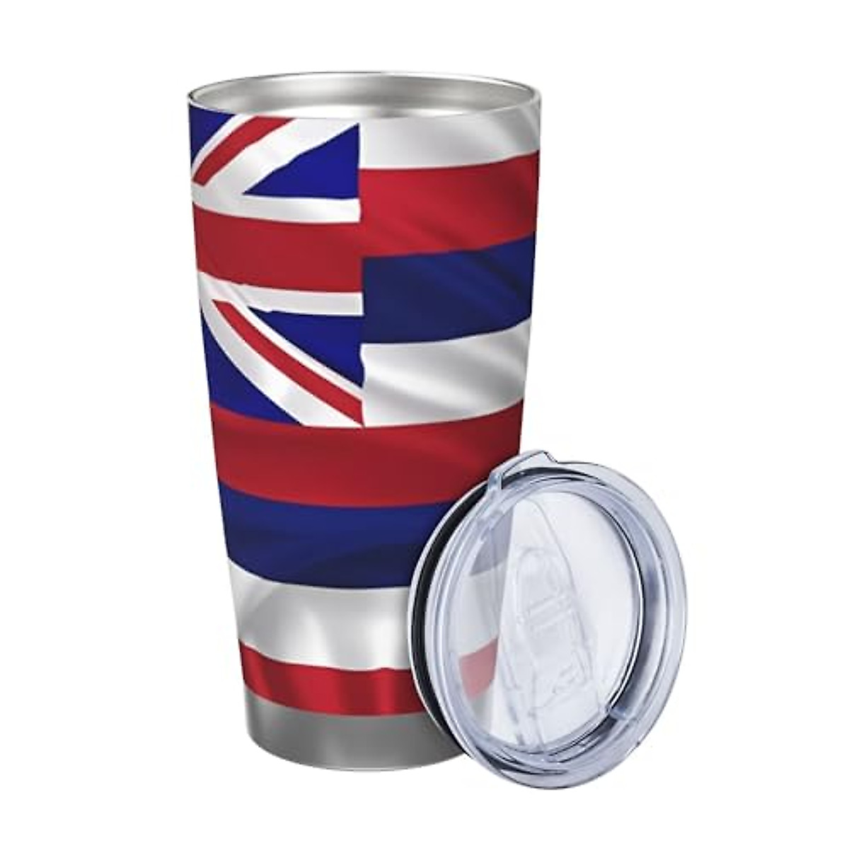 WXZYFP Car cup (single silver rim), can use a straw or drink directly, easy to use.Flag of Hawaii American