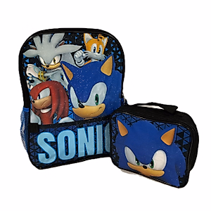 Sonic Full Size 16 Inch Backpack with Detachable Lunch Box