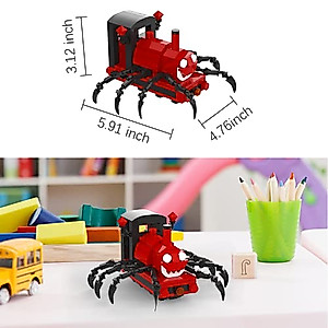 217 Pieces Charles Spider Train Building Toy Set for Kids, Boys, Girls; Horror Game Chooo Chooo Charles Toys Spider Train Figure Model Animal Building Kit, Creative Desktop Decorations Birthday Gift