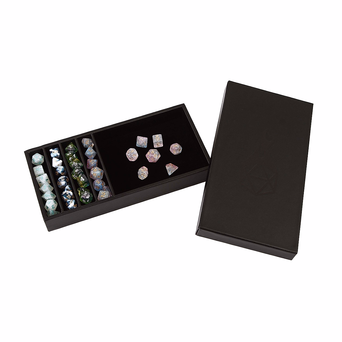 Forged Dice Co. Dice Battle Pit Dice Tray - 2 Dice Trays in 1 with Staging Area - Rolling Tray and Storage Compatible with Any Dice Game, D&D and RPG Gaming - Black