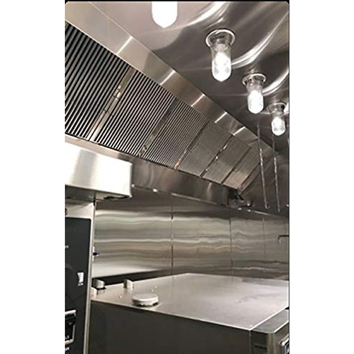 Stainless Steel Commercial Exhaust Only Hood System, Includes Stainless Steel Exhaust Only Hood, Rooftop Exhaust Fan, and Roof Curb (4' Wall Exhaust Only Hood & Fan)