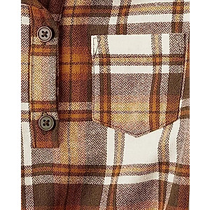 The Children's Place Girls' One Size Long Sleeve Plaid Fall Fashion Dress, Hay Stack, Medium