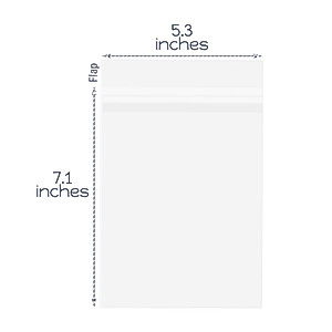 Golden State Art, Pack of 100, Acid-Free Crystal Clear Sleeves Storage Bags for Photo Prints Framing Mats Mattes (Bag Size: 5 2/8 X 7 2/16 inches for 5x7 Mats)