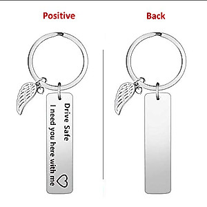 cathyhg 2 Pack Drive Safe Handsome Keychain, Gift for Trucker Husband, Dad, Boyfriend, Gift for Valentine’s Day,Stocking Stuffer