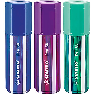 STABILO Premium Felt-Tip Pens Pen 68 - Big Pen Box - Assorted Colours 20pc