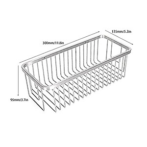 BKDFD Stainless Steel Shower Basket Wall Mounted Kichen Bathroom Shower Shelf Shampoo Holder Toiletries Organizer floating shelf