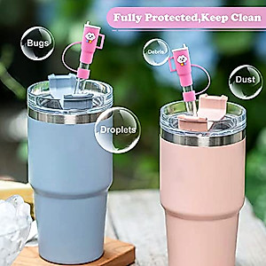 6Pack Straw Covers Compatible with Stanley 30&40 Oz Tumbler&Simple Modern 40 oz Trek Tumbler,Soft Silicone Straw Tip Toppers, Straw Protectors Cap, Reusable Drinking Straw Covers for 10mm Straws