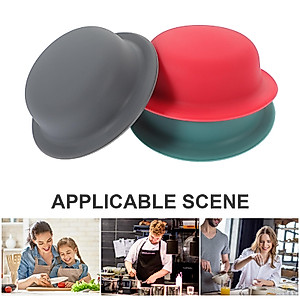 DECHOUS 3Pcs Silicone Pot Lid Covers, Non-slip Cookware Lid Knobs, Pan Cover Handle Thicken Saucepan Lid Replacement Knob Silicone Universal Pot Lid Top Cover