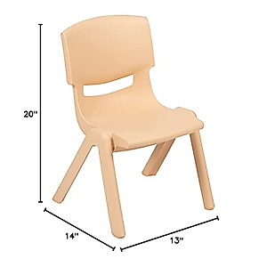 Flash Furniture 2 Pack Natural Plastic Stackable School Chair with 10.5" Seat Height