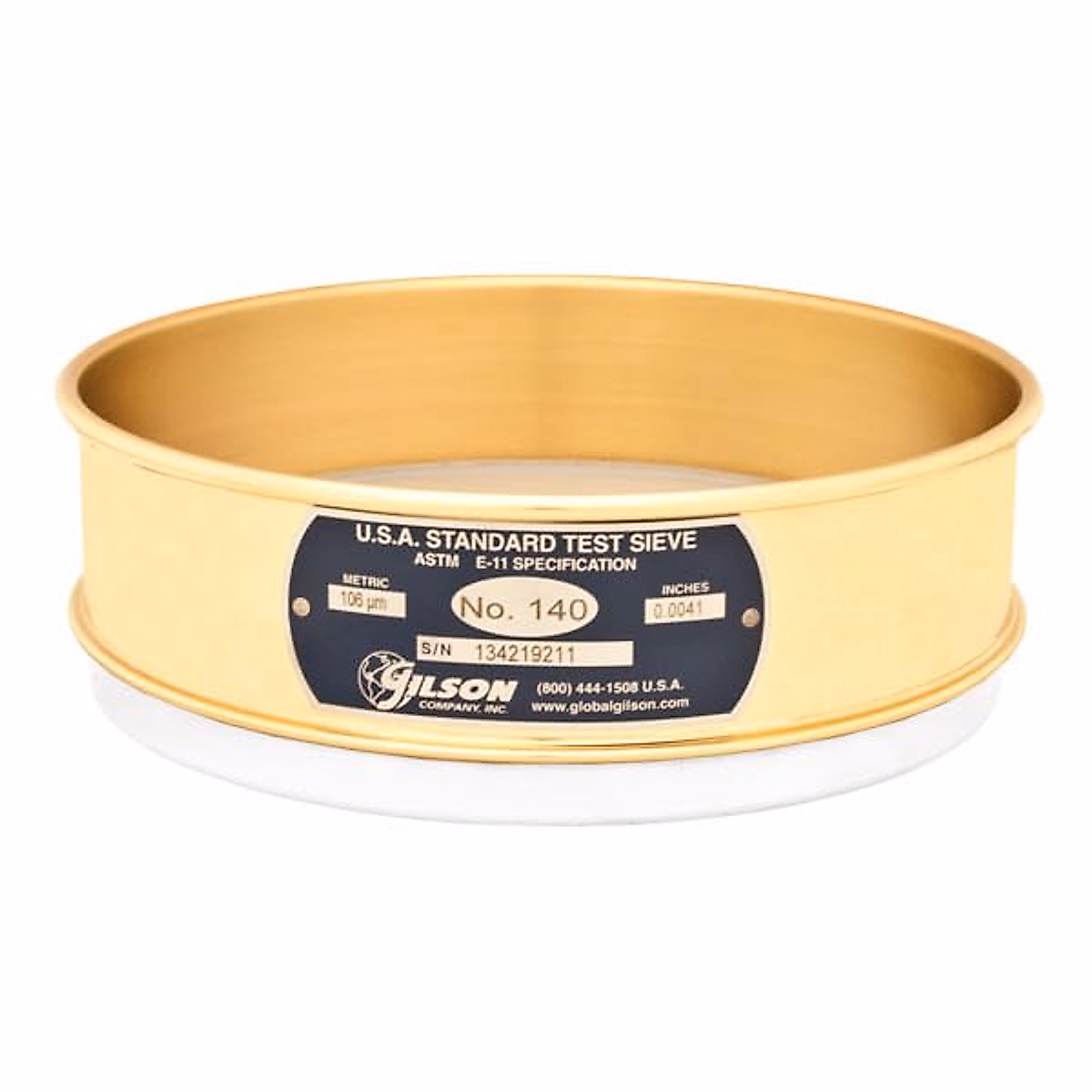 8" Sieve, Brass/Stainless, Full Height, No. 7