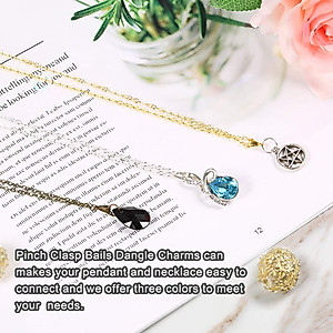 PP OPOUNT 30 Pack Necklace Chains in Gold, 18 inch Silver and Bronze Plated, Bulk Cable Chain with Pinch Clasp Bails Dangle Charms for Jewelry Making