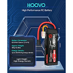 HOOVO 11.1V 3S LiPo Battery 5200mAh 60C with Tr Plug for RC Car RC Truck Airplane Helicopter Boat Car Racing RC Hobby, 2 Packs