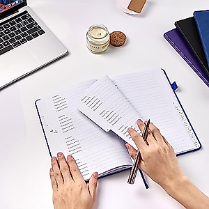 JUBTIC Password Book with Individual Alphabetical Tabs, 7"x10" Internet Password Keeper Book for Seniors, Password Notebook and Organizer/Notes Section, Navy Blue