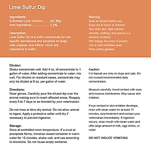 Healthy Paw Life - Lime Sulfur Dip - Pet Care for Itchy and Dry Skin - Xtra Strength Formula - Safe Solution for Dog, Cat, Puppy, Kitten, Horse (1 Gallon)